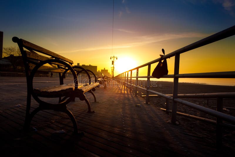Boardwalk bench stock photo. Image of wave, think, boardwalk - 4020098