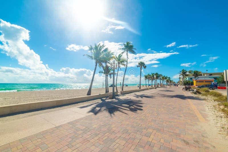 Boardwalk in Hollywood Under a Shining Sun Stock Image - Image of ...