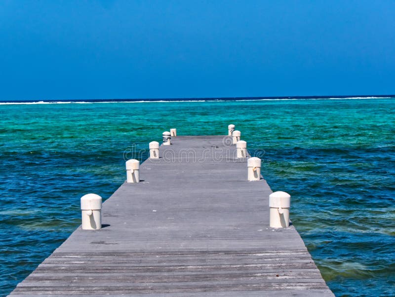 Boardwalk Leads Out To the Ocean, Calm and Relaxing View Stock Image ...