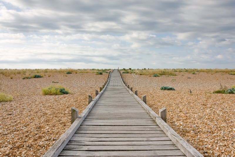 Boardwalk at Lydd Beach, Dungeness, Kent, UK Stock Image - Image of ...