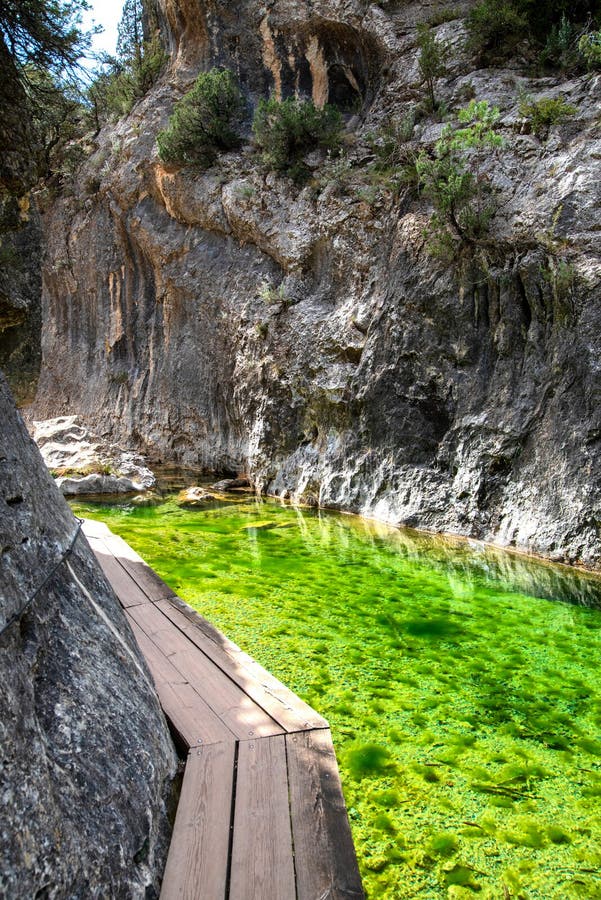 Boardwalk Over the Parrisal Hike in Beceite, Spain of Aragon Stock ...