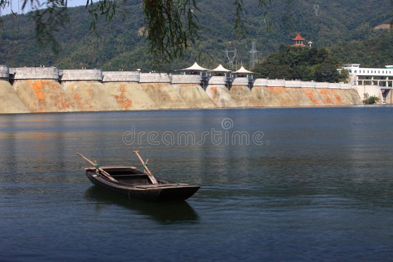 Boat stock photo. Image of chinese, reservoir, power - 18213004