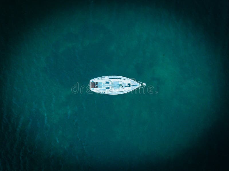 Boat from above stock image. Image of nautical, aerialphotography ...