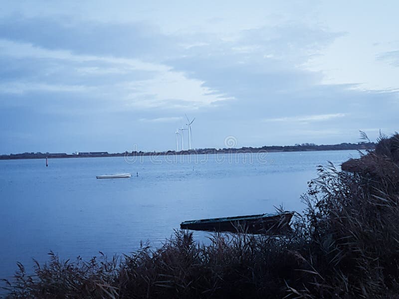 Boat Alone Denmark Nakskov stock image. Image of alone - 161974725