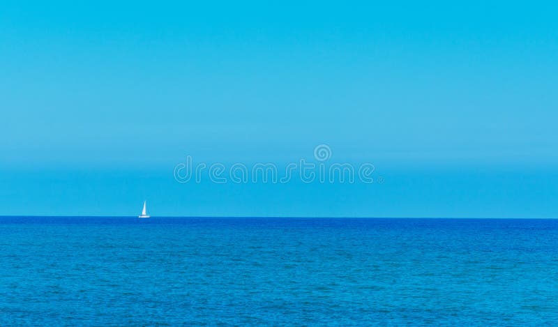 Boat alone in the sea stock photo. Image of ocean, italy - 57697510