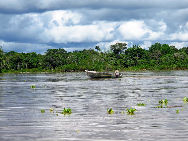 The Boat in Amazon River in Peru, South America Stock Photo - Image of ...