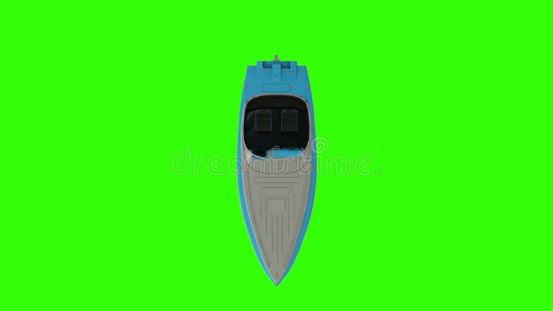 Boat Animation on Green Screen. Motor Boat Sailing Over Waves, 4k Stock ...