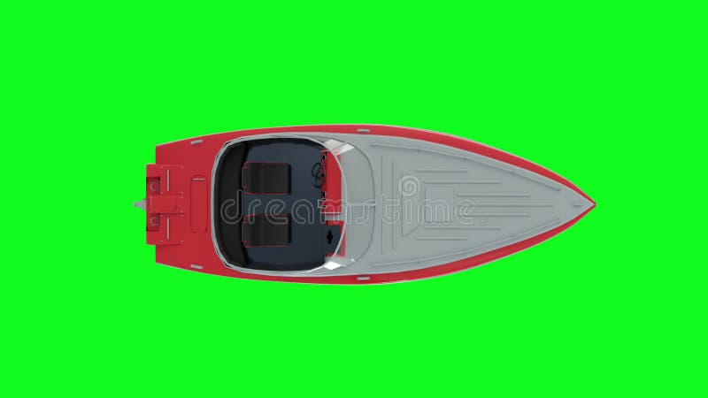 Boat Animation on Green Screen. Motor Boat Sailing Over Waves, 4K Stock ...