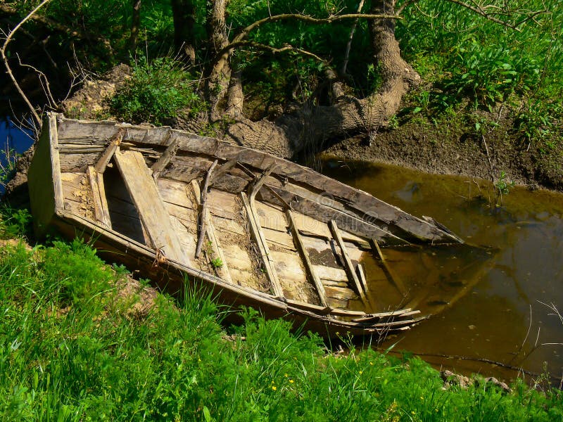Boat on the Bank of the River Stock Image - Image of activity, coast ...