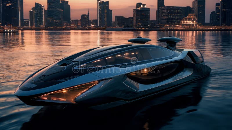 Boat of a Beautiful Transportation with Futuristic Design. AI Generated ...
