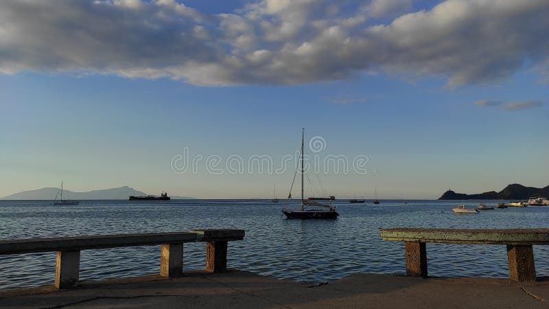Boat is Being Anchored at Dili Harbor Stock Image - Image of fishing ...