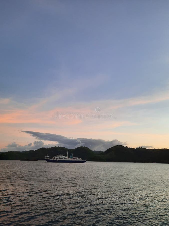 Boat Blue Reflection Ocean Sea Beach Mountain Sky Blue Sunset Aesthetic ...