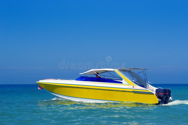 Boat in the blue water stock image. Image of sports, ship - 13816997