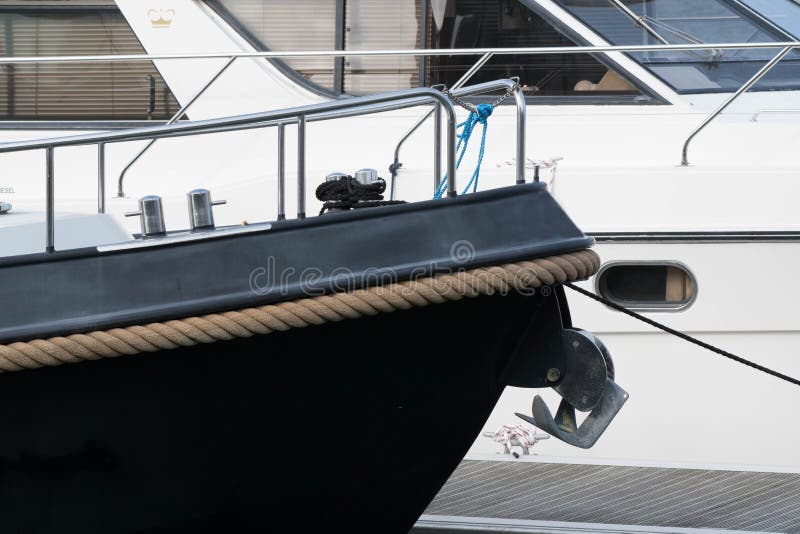 Boat bow with rope fender stock photo. Image of bows - 102043488