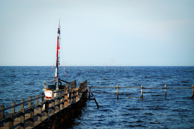 Boat and Bridge stock photo. Image of wood, scene, water - 7588304