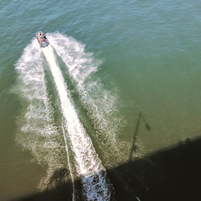 Boat from the bridge stock photo. Image of river, water - 99141962