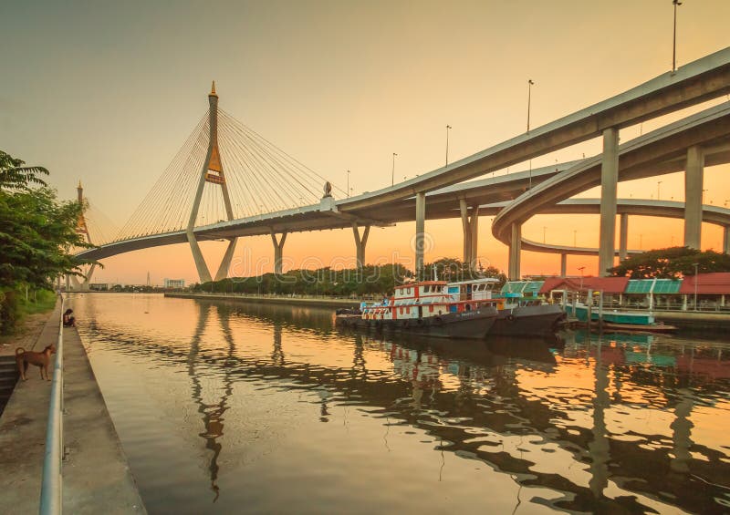 Boat and bridge editorial photography. Image of travel - 77861557