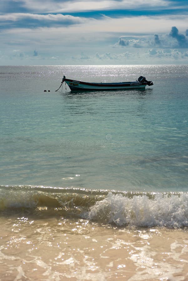 The Boat in the Caribbean Sea on a Sunny Day. Stock Image - Image of ...
