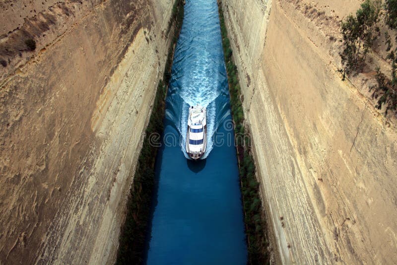 Boat in the channel stock photo. Image of jumping, boat - 6134384