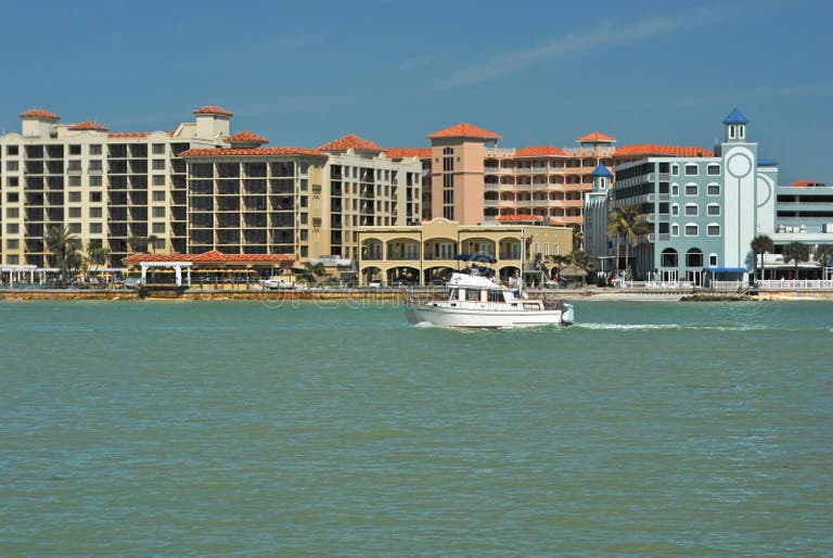 Boat in Clearwater Beach Channel, Florida Editorial Image - Image of ...