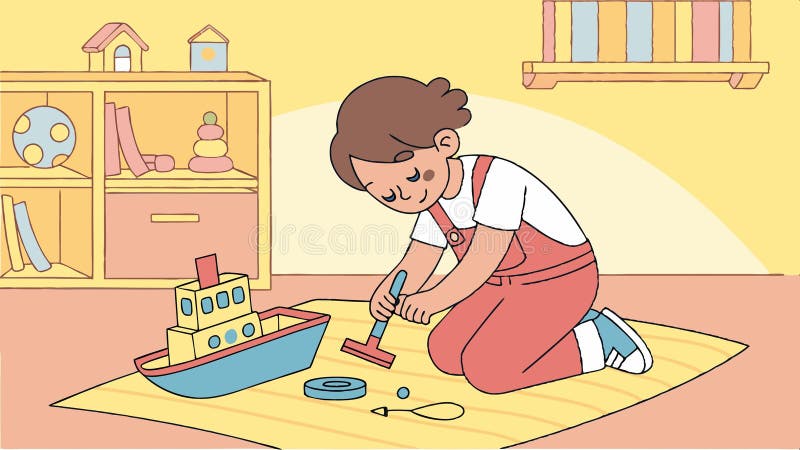 Boat Construction: Child Building a Boat Toy, Creative Building and ...