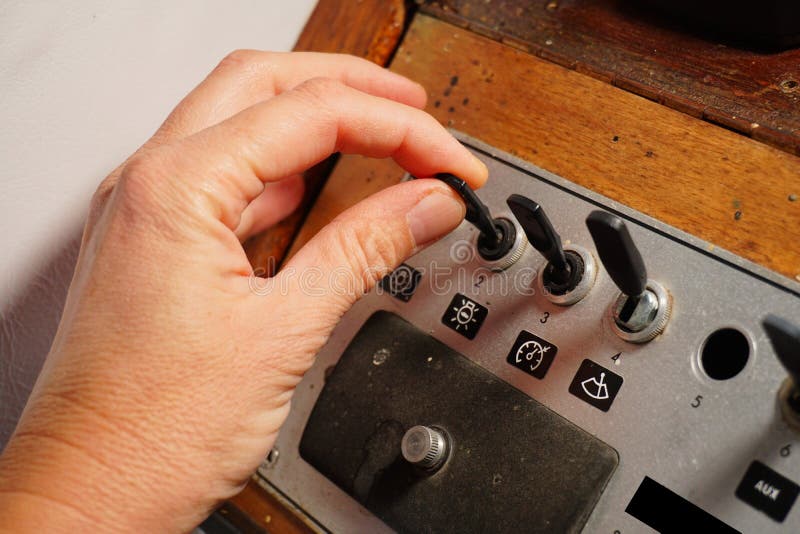 Boat Control Stick Operated for Forward Power and Progress. Control ...