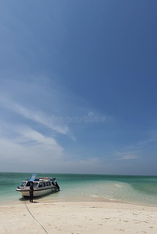Boat at Derawan Island stock image. Image of beach, indonesia - 289931017