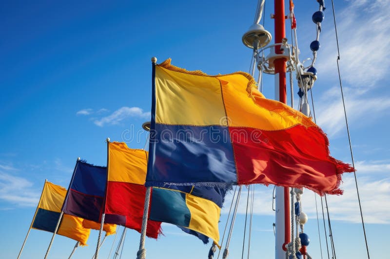 A Boat Displaying a Collection of Various Flags Representing Different ...