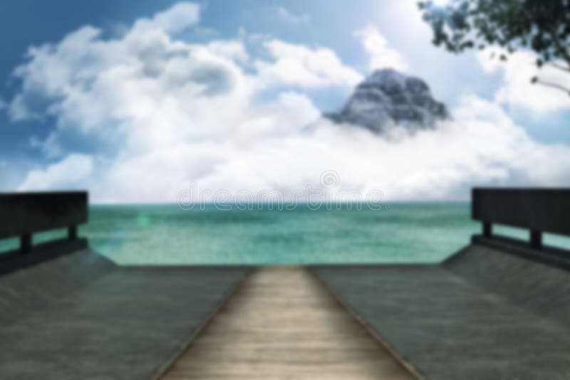 Boat dock by lake stock illustration. Illustration of blue - 255499682