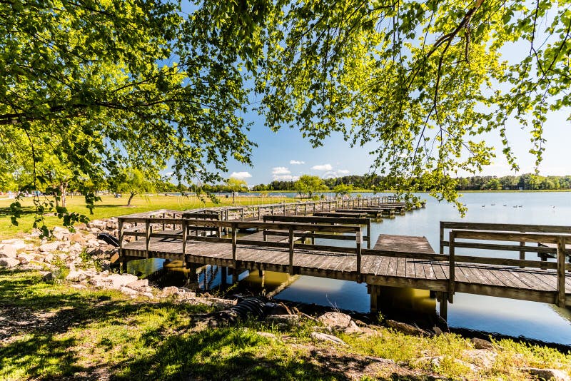 Boat Dock on Lake at Mount Trashmore in Virginia Beach Stock Image ...
