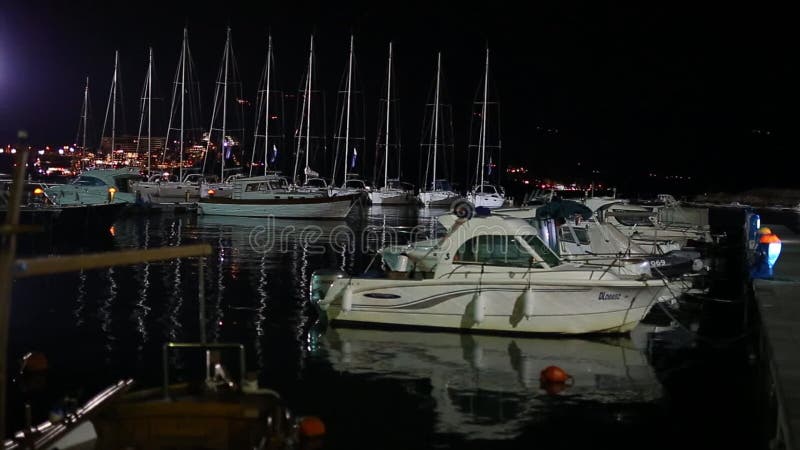 Boat Dock at Night in Budva Stock Video - Video of naples, dock: 93988605
