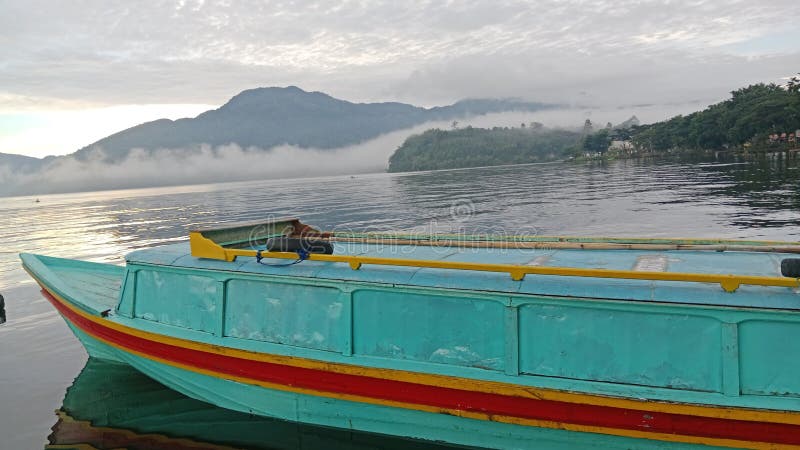 Boat in Dock Ranau Lake in Morning Stock Image - Image of dock, morning ...
