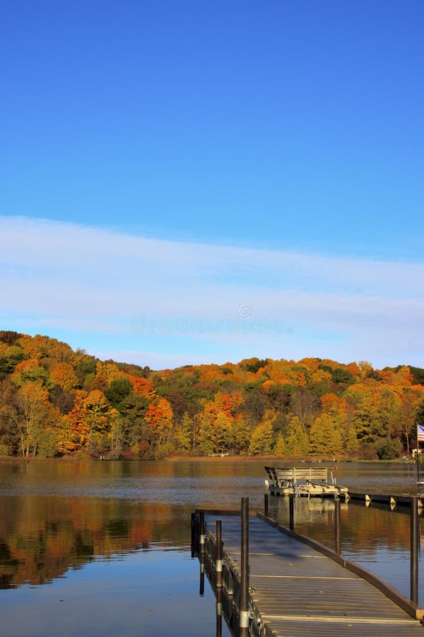 Boat Dock Scenic Autumn View Stock Image - Image of nature, rail: 11497285