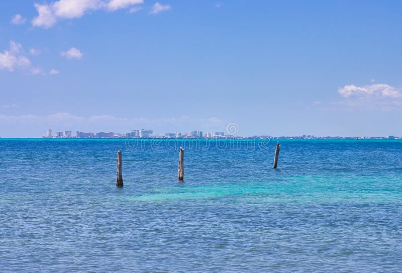 A Boat Dock Sitting in a Beautiful Blue Ocean Stock Image - Image of ...
