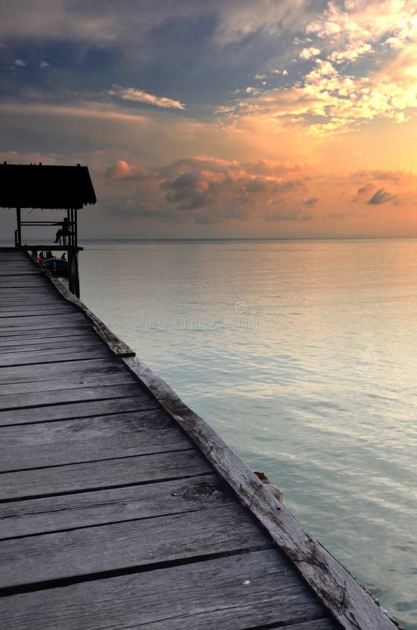 Boat dock on sunset stock image. Image of vacation, ocean - 22128125