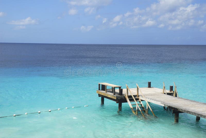 Boat Dock in Tropical Waters Stock Photo - Image of wooden, water: 29470846