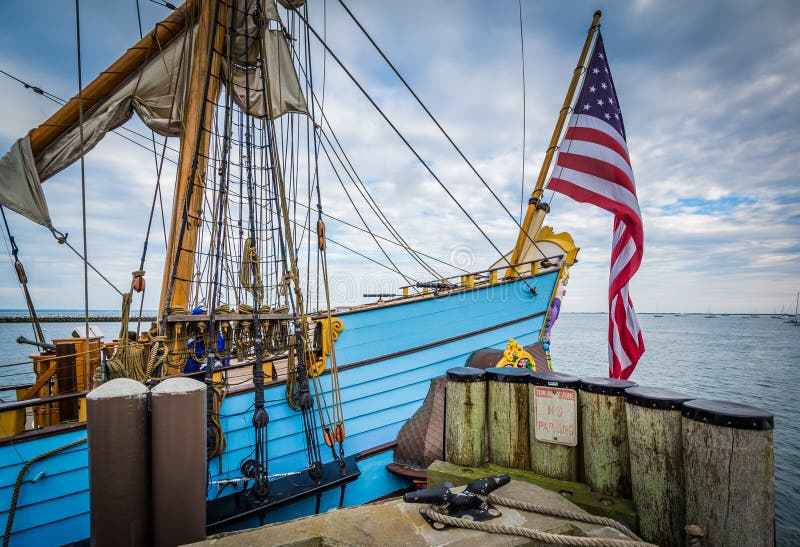 Boat Docked Along the MacMillan Pier in Provincetown, Cape Cod, Stock ...