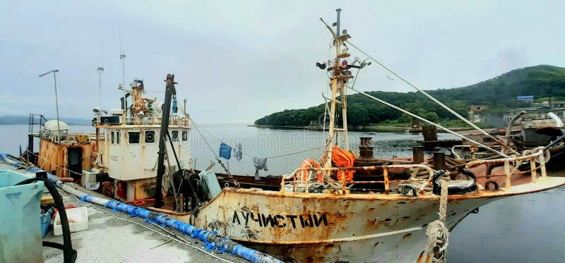 Rust Boat Docked at the Pier Editorial Photography - Image of coast ...