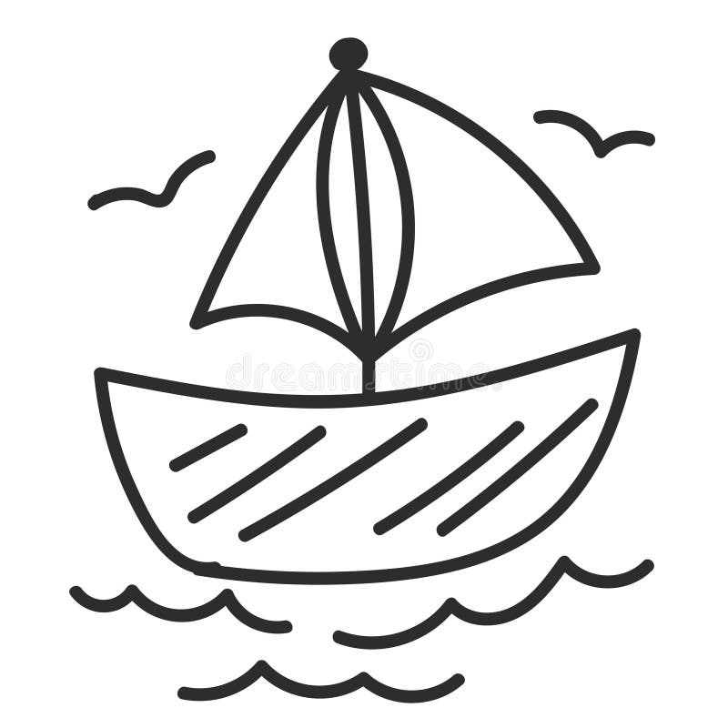 Boat doodle icon stock vector. Illustration of ocean - 288575946