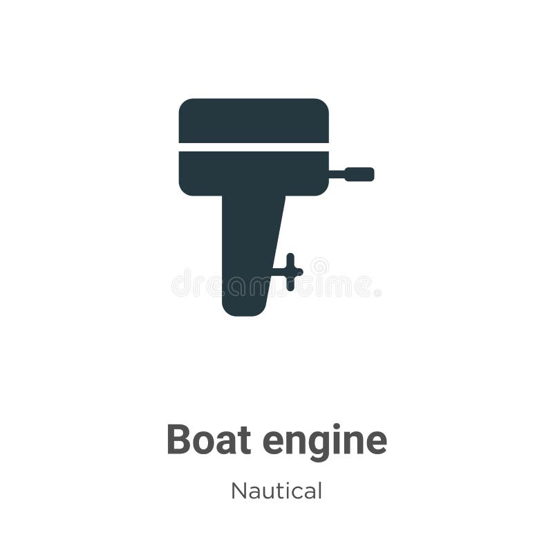 Boat Engine Vector Icon on White Background. Flat Vector Boat Engine ...