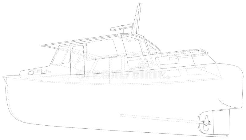 Boat. EPS10 Format. Wire-frame Vector Created of 3d Stock Vector ...