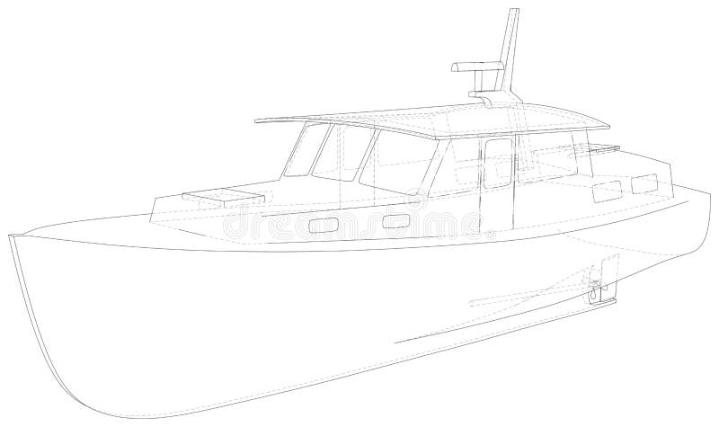 Boat. EPS10 Format. Wire-frame Vector Created of 3d Stock Vector ...