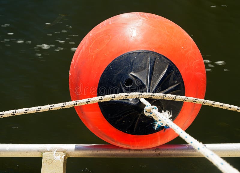 Boat Fender and Flowing River Water Stock Photo - Image of boat ...