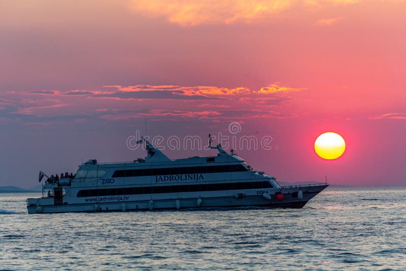 Boat Ferrying Passengers in Zadar Editorial Stock Image - Image of ...