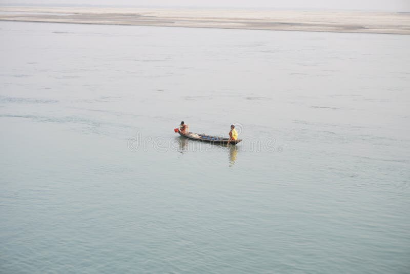 Hatibandha, Babgladesh-November 9th 2022-Two Man Fishing in the River ...