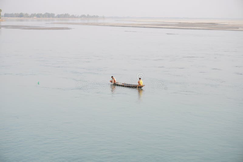 Hatibandha, Babgladesh-November 9th 2022-Two Man Running in the River ...