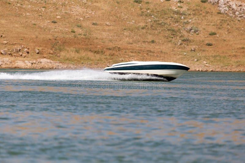 Boat Floats on the Lake Speed Stock Photo - Image of summer, river ...