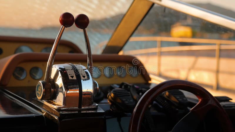Boat Gear Box in the Golden Hour Light, Boat Helm. Stock Footage ...