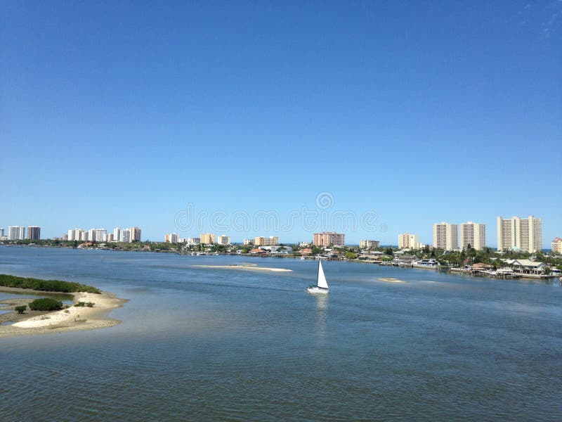 Boat on Halifax River in South Daytona, Florida during Sunset. Stock ...