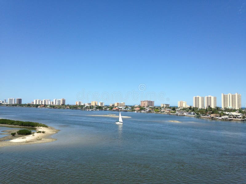 Boat on Halifax River in South Daytona, Florida. Stock Image - Image of ...